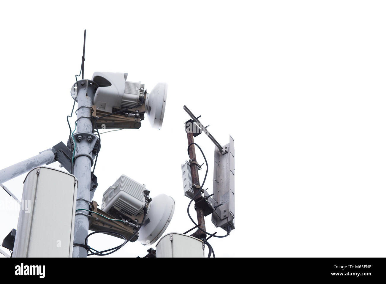 antenna tower for signal reception isolated on white Stock Photo - Alamy
