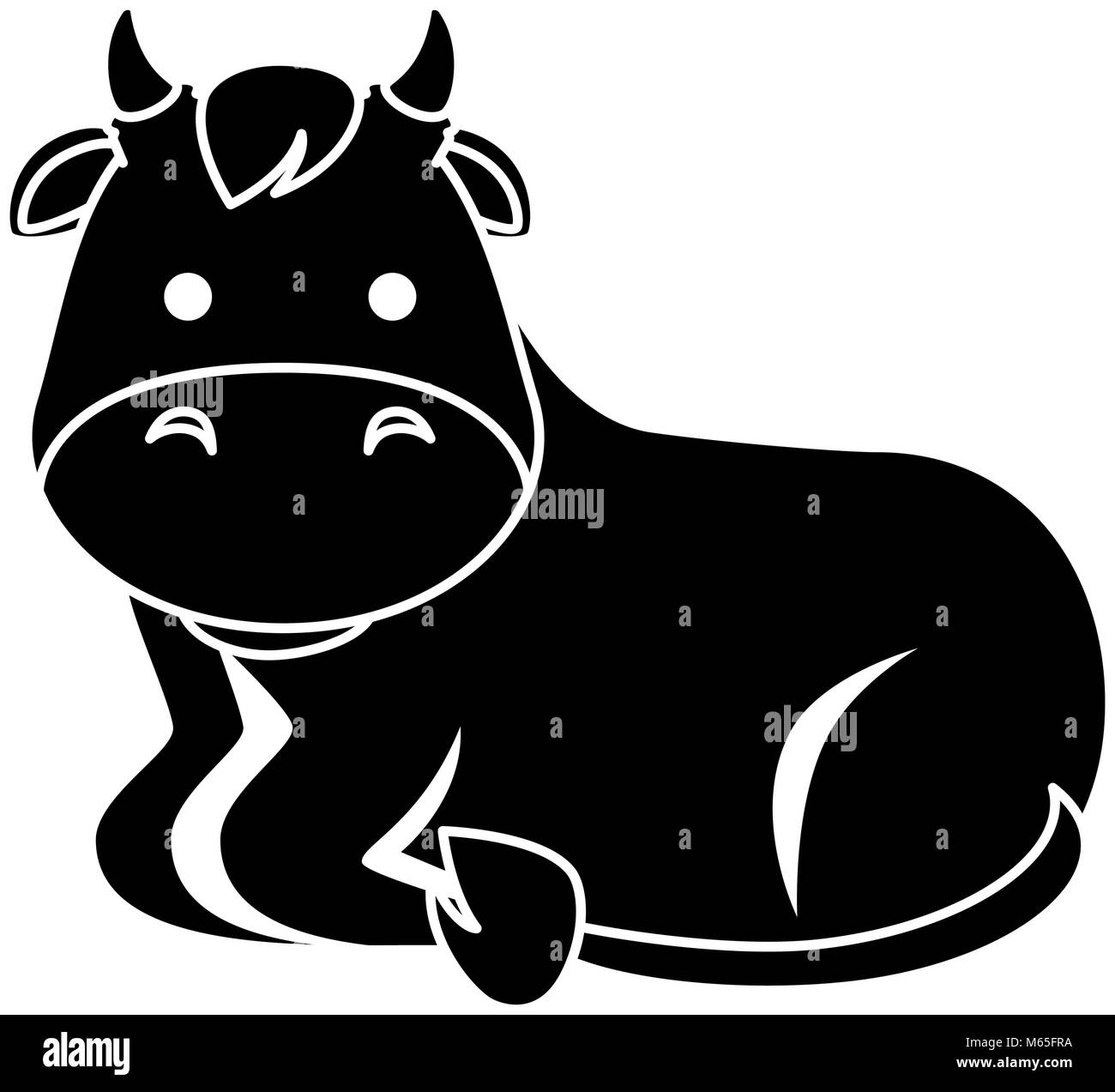 Cartoon Ox Black and White Stock Photos & Images - Alamy