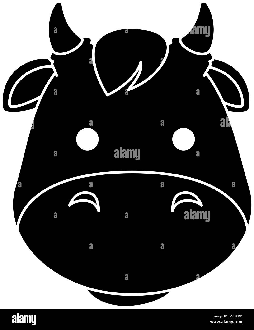 cute ox character icon vector illustration design Stock Vector Image ...
