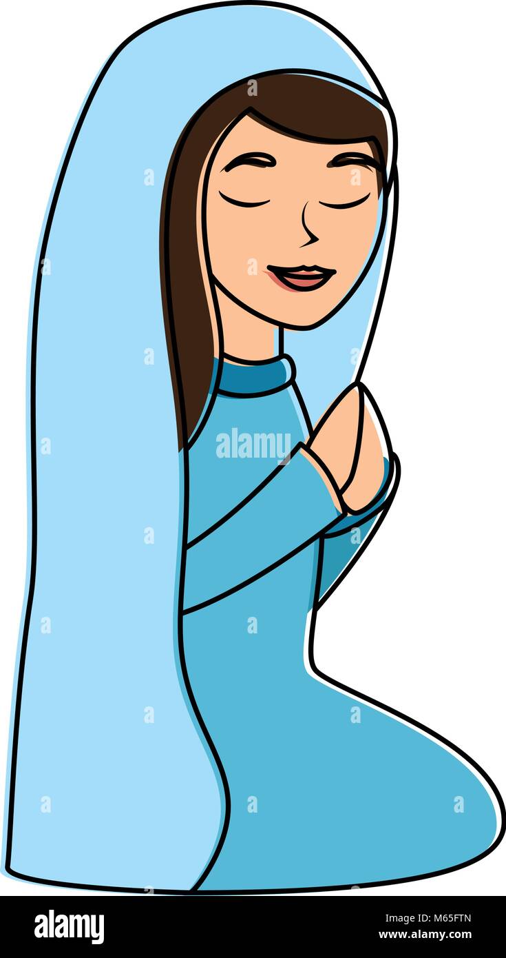 cute virgin mary character vector illustration design Stock Vector ...
