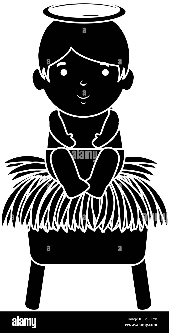 cute jesus baby in cradle Stock Vector Image & Art - Alamy