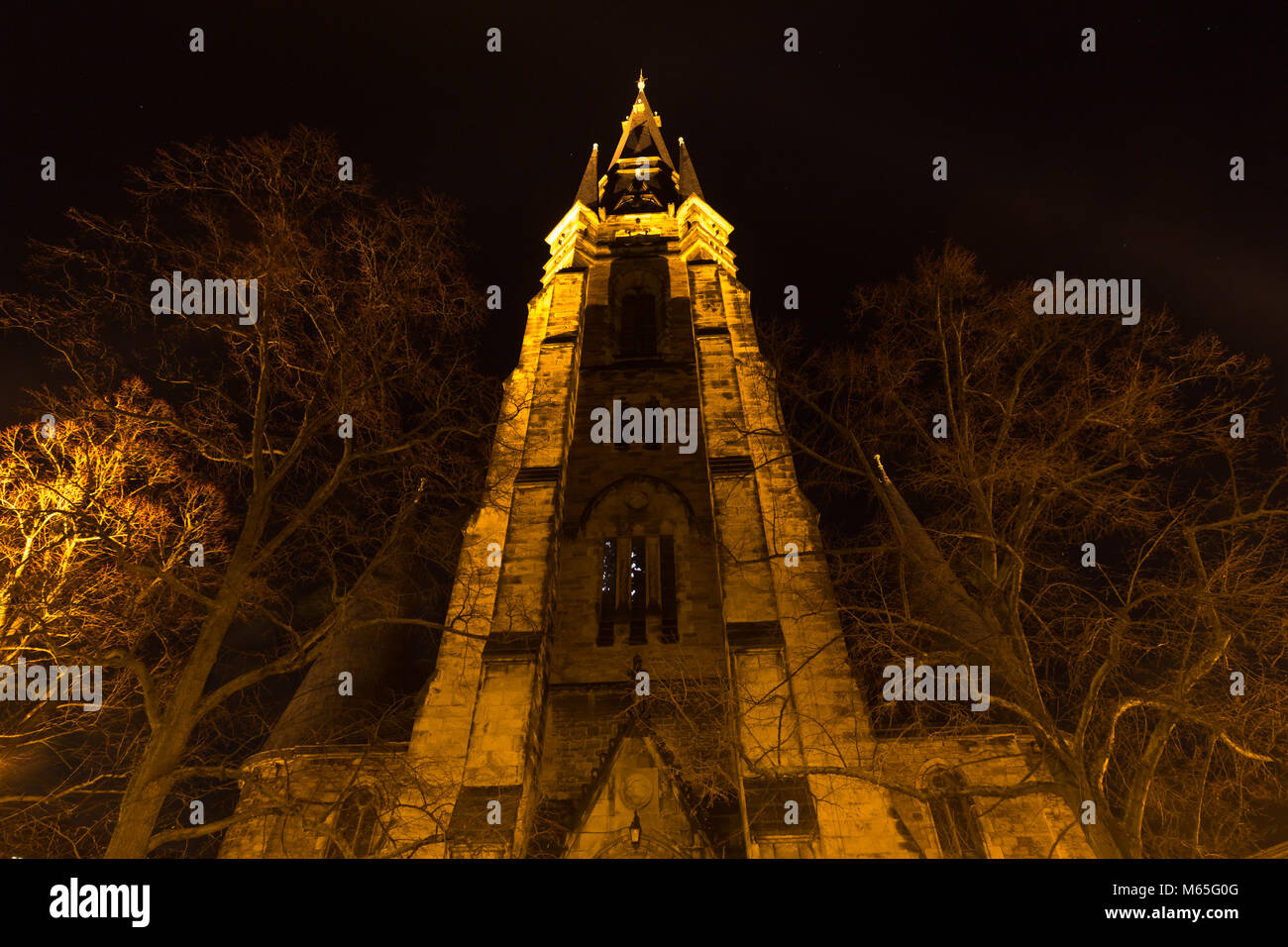 a church in wernigerode germany at night Stock Photo - Alamy