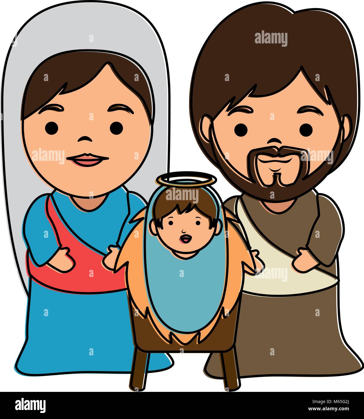 Holy family characters virgin mary Stock Vector Images - Alamy