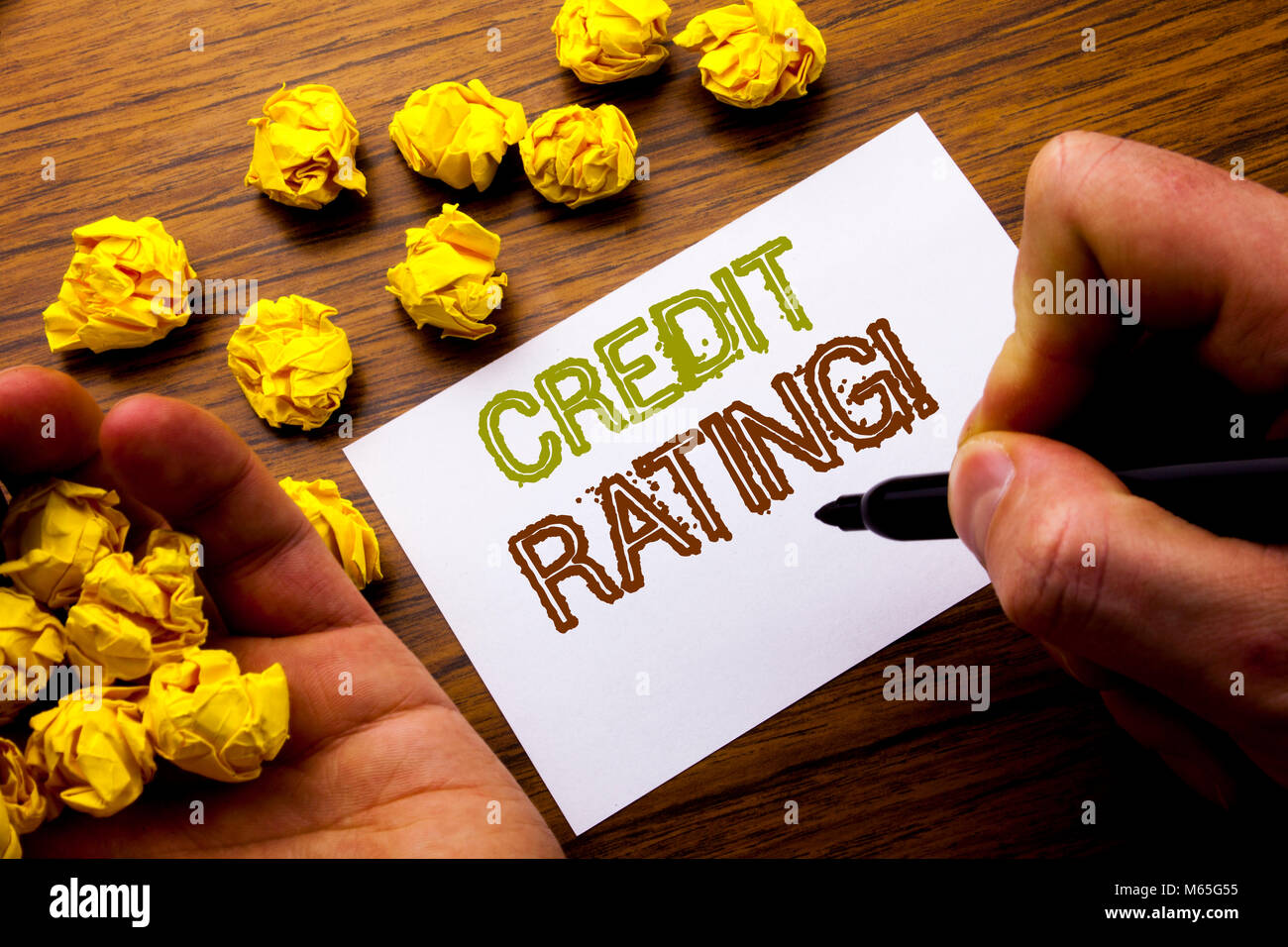 Word, writing Credit Rating. Concept for Finance Score History written ...