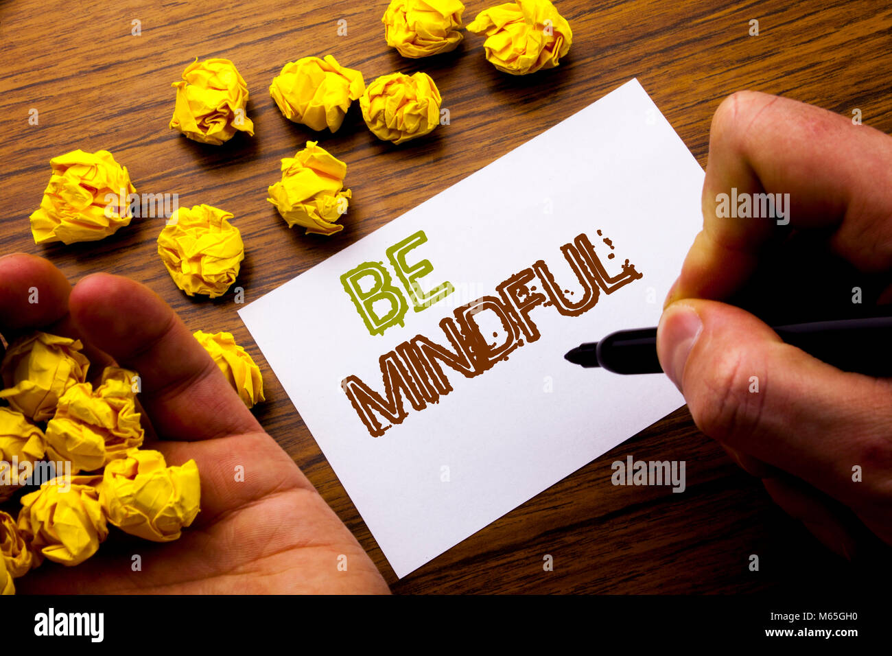 Word, writing Be Mindful. Concept for Mindfulness Healthy Spirit ...