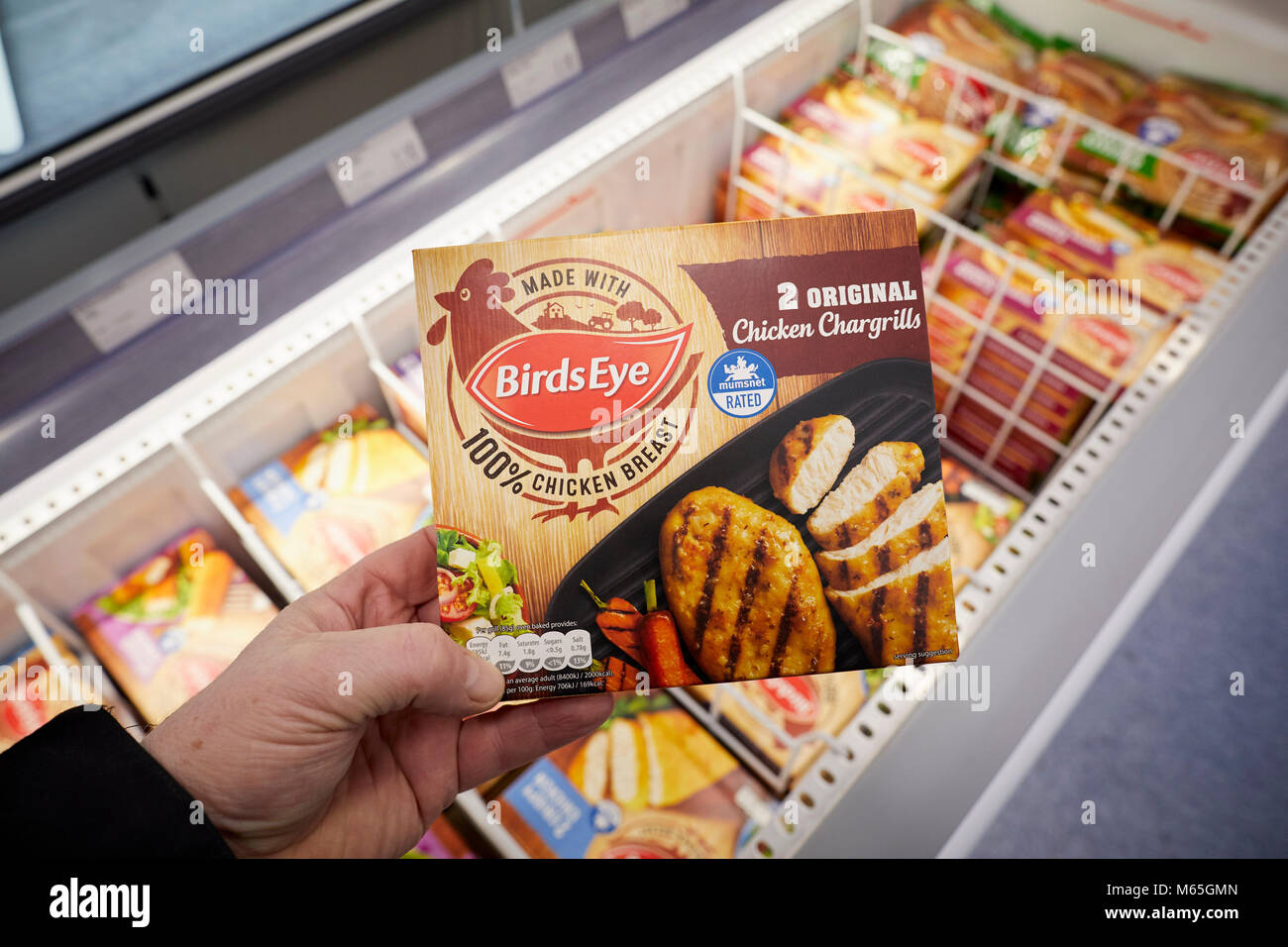 Frozen Birds Eye Chicken grills in the freezer section of shop Stock ...