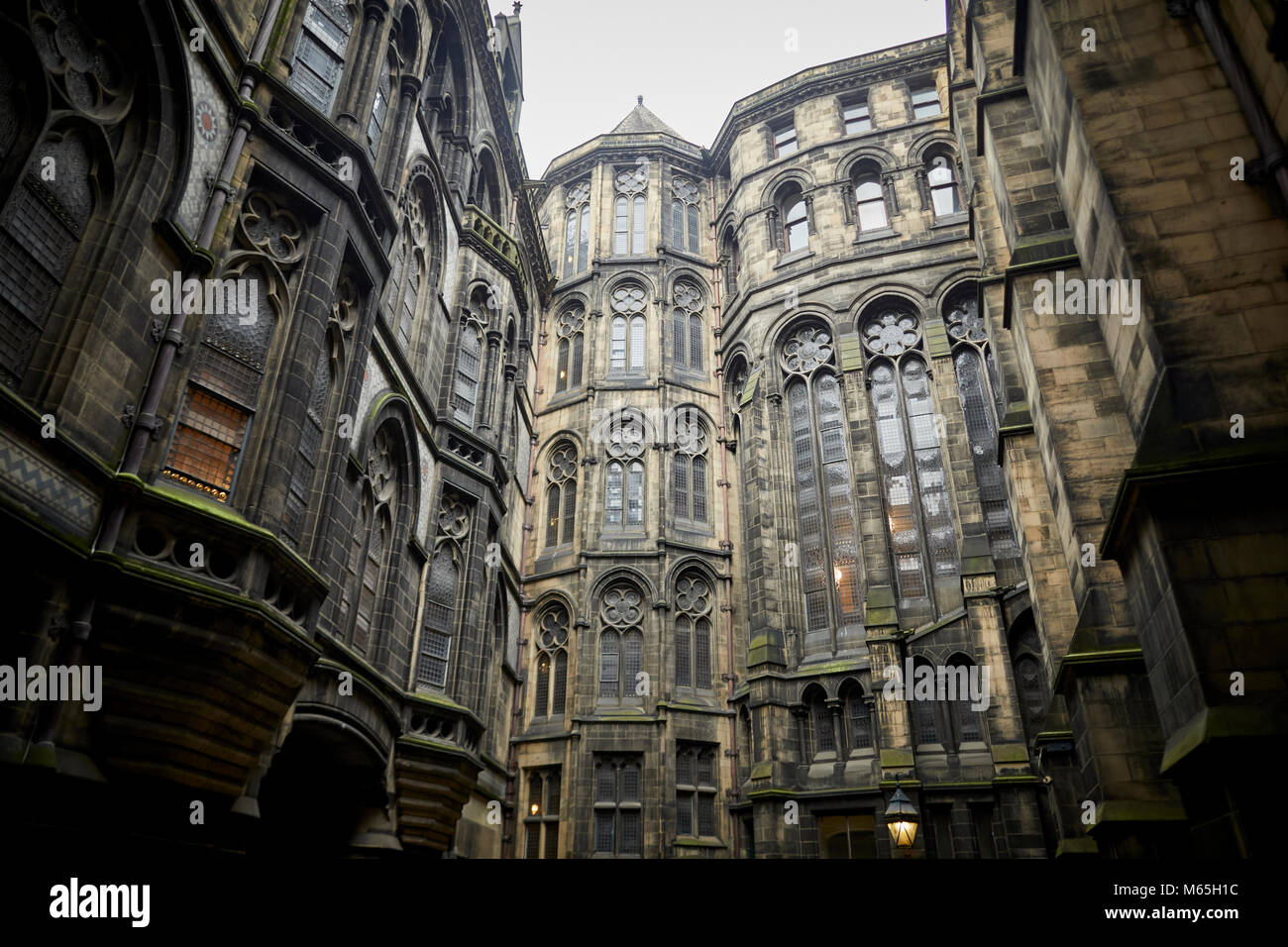 Manchester Town Hall inclosed courtyards Stock Photo - Alamy