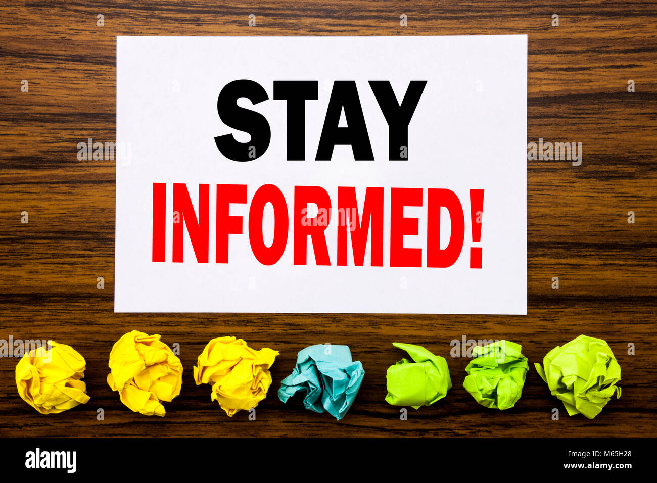 Hand writing text caption inspiration showing Stay Informed. Concept ...