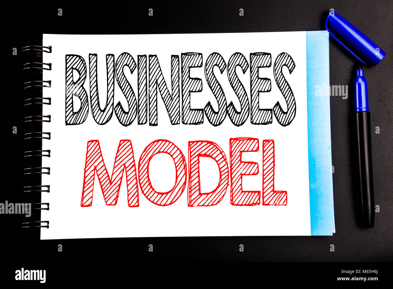 Handwritten text showing Businesses Model. Business concept writing for ...