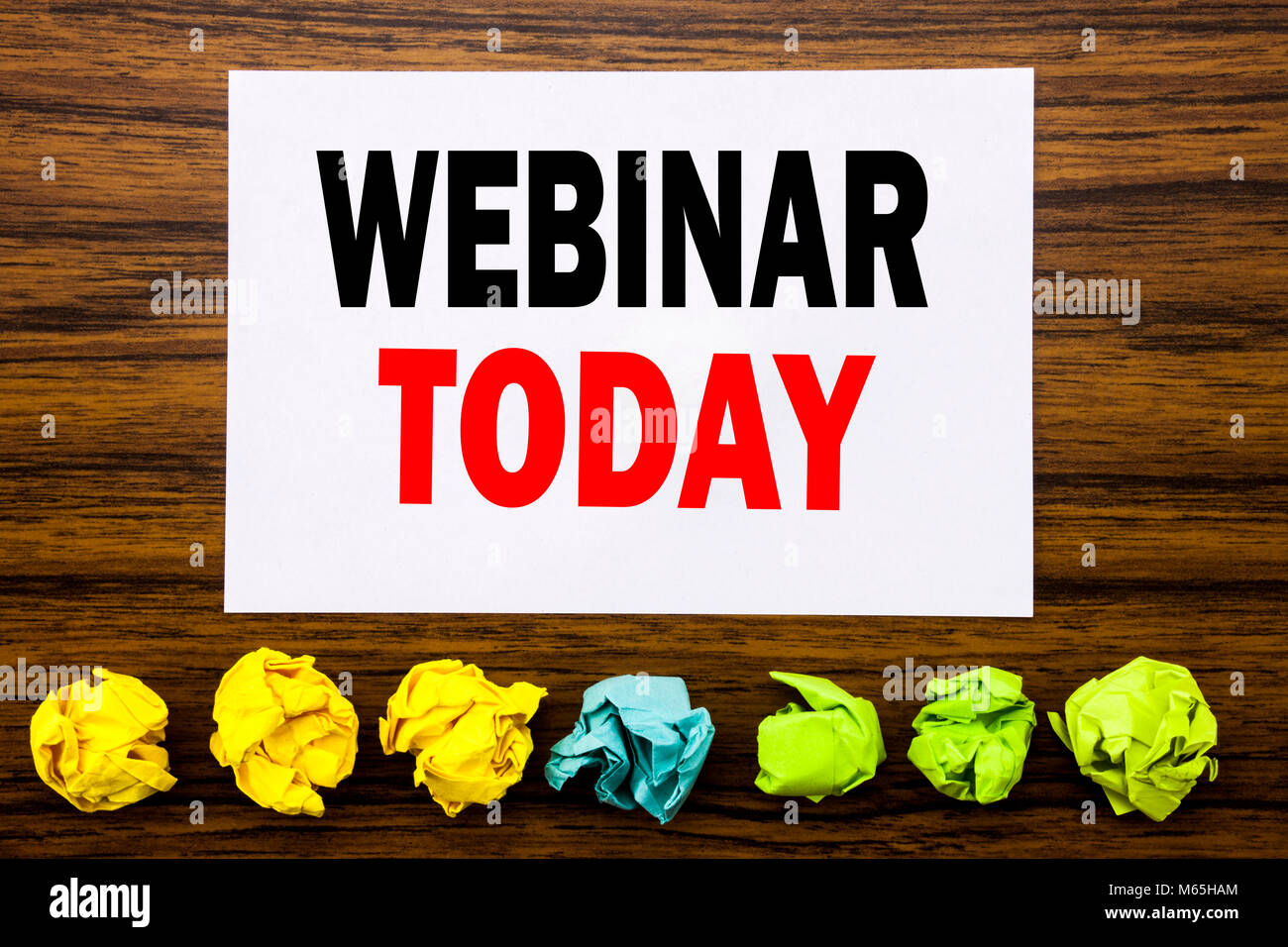 Hand writing text caption inspiration showing Webinar Today. Concept ...