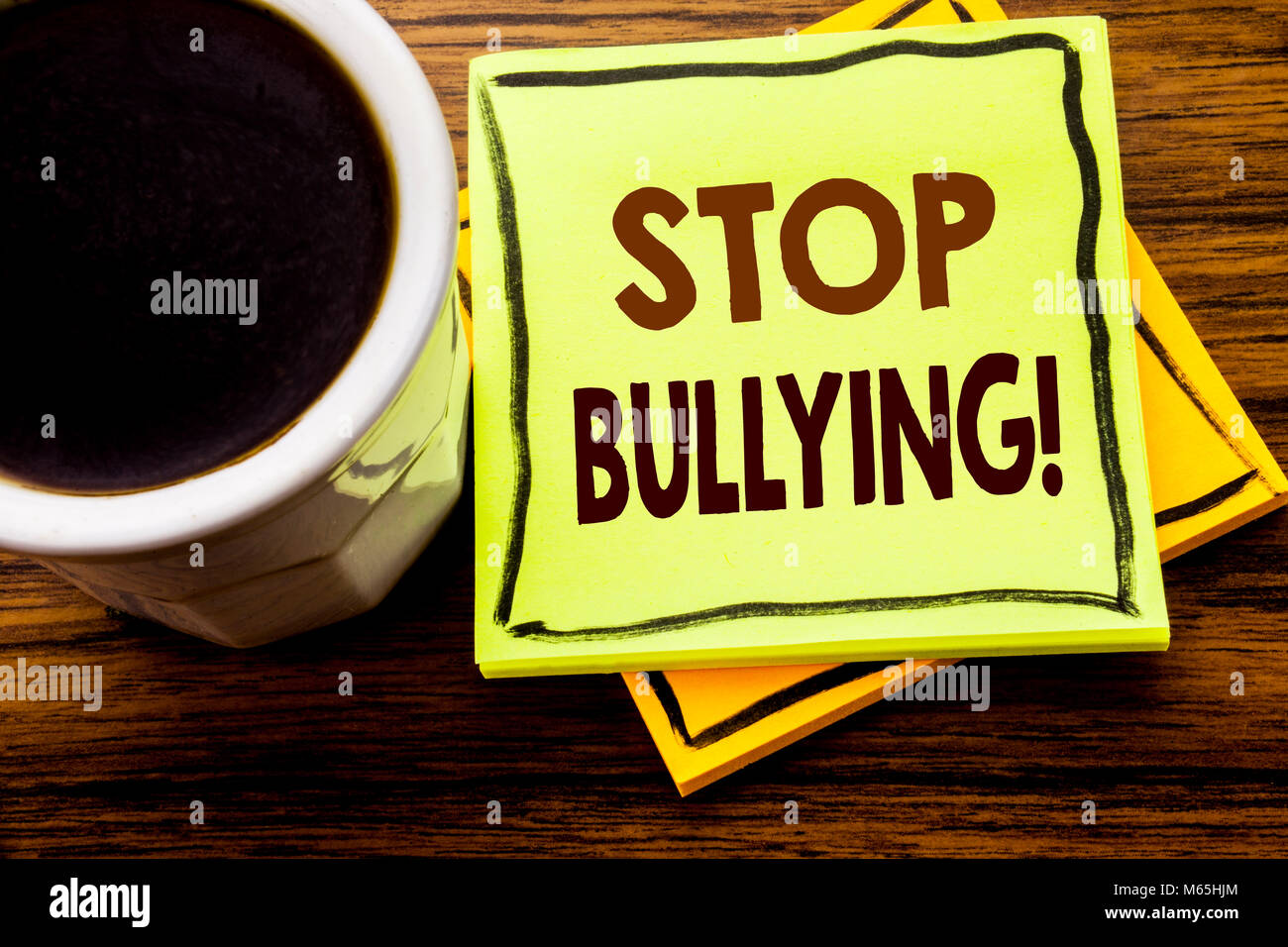 Handwritten text showing Stop Bullying. Business concept for Prevention ...