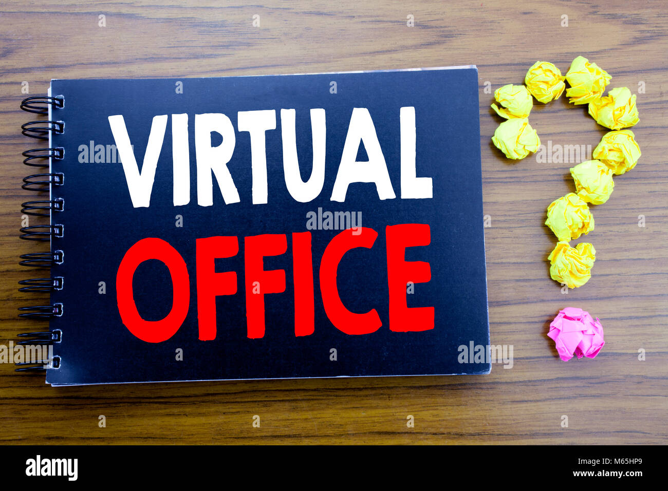 Handwritten text showing Virtual Office. Business concept writing for ...