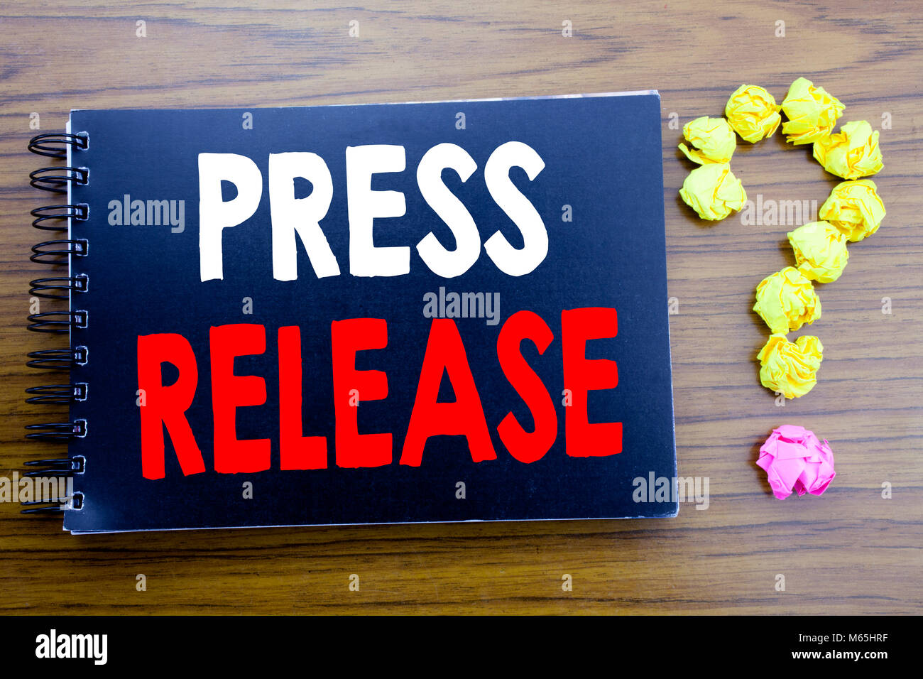 Handwritten text showing Press Release. Business concept writing for ...