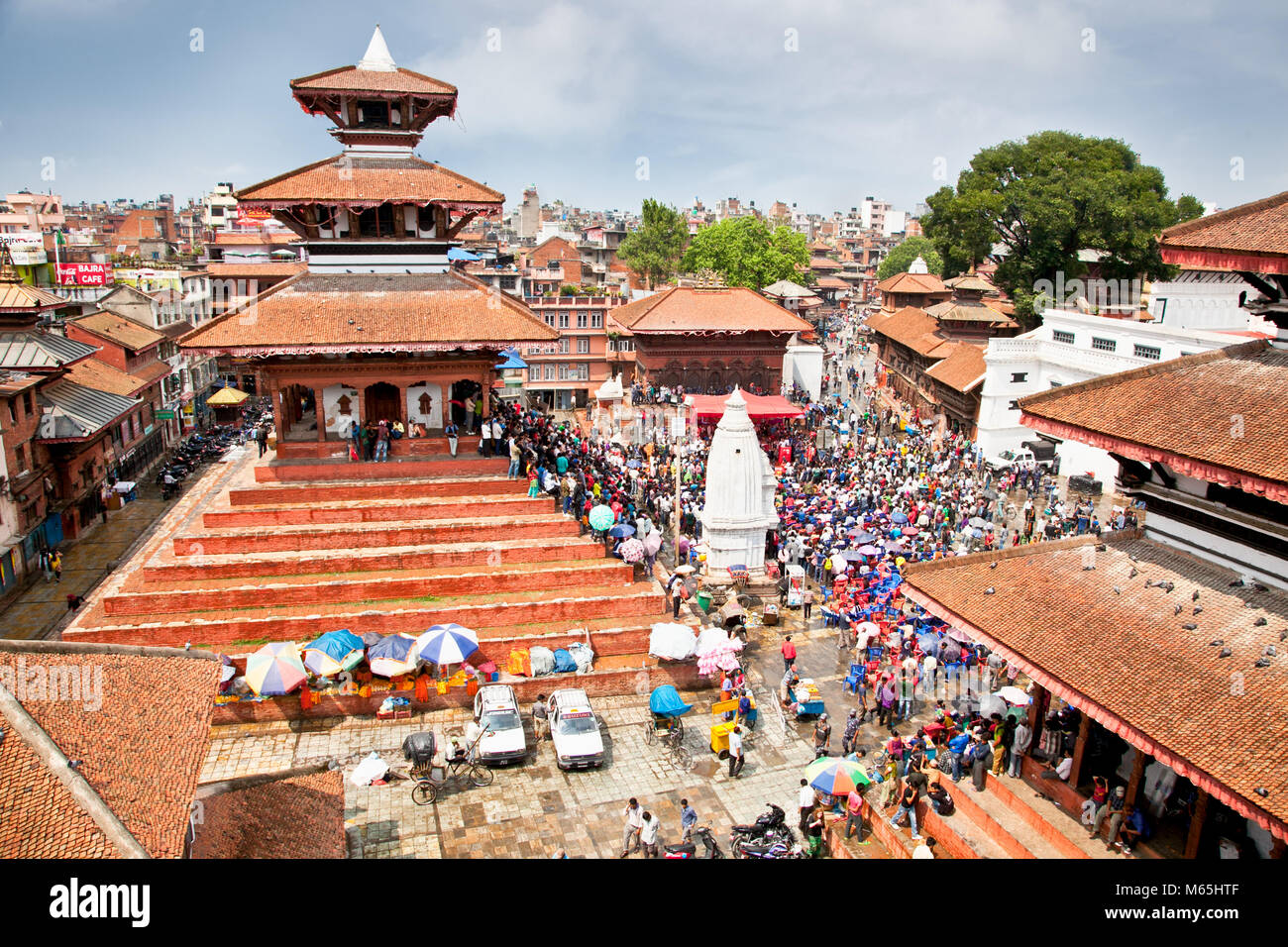 KATHMANDU, NEPAL-MAY 18: Crowd of local Nepalese people visit the ...