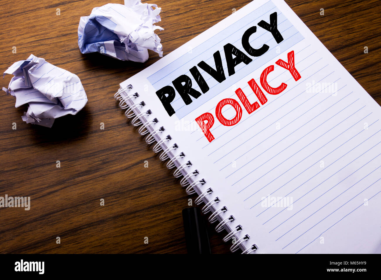 Writing text showing Privacy Policy. Business concept for Safety Data ...