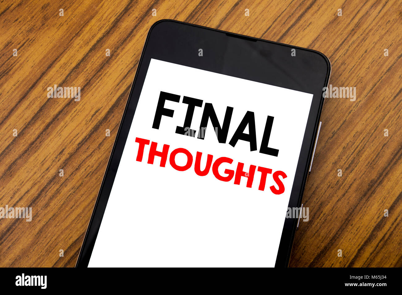 Word, writing handwriting Final Thoughts. Business concept for ...