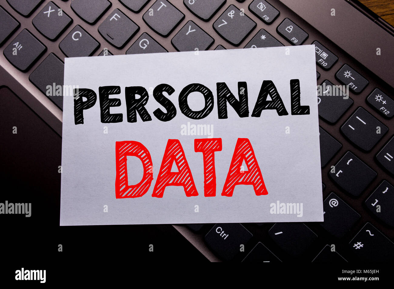 Word, writing Personal Data. Business concept for Digital Protection ...