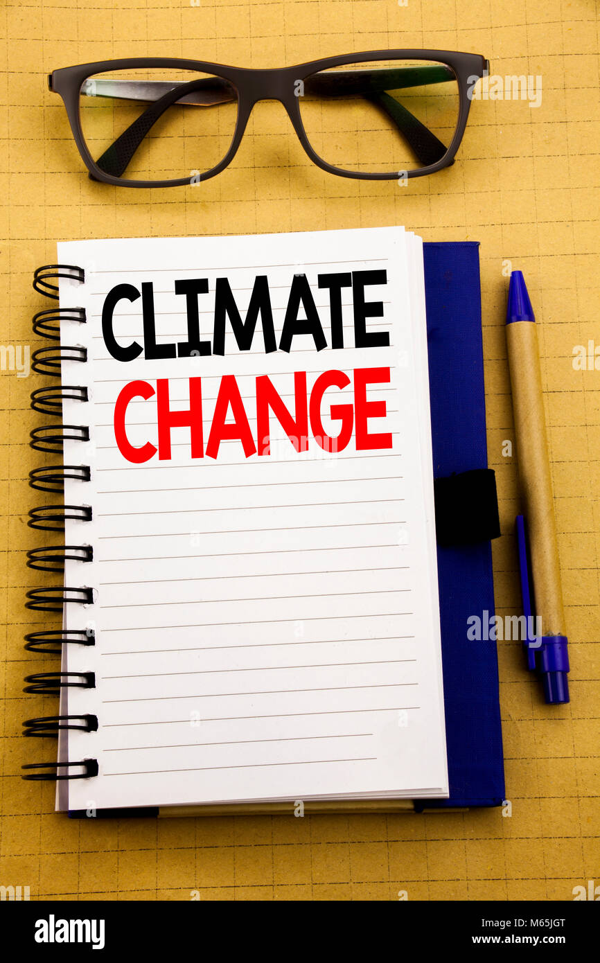 Handwriting Announcement text showing Climate Change. Business concept ...