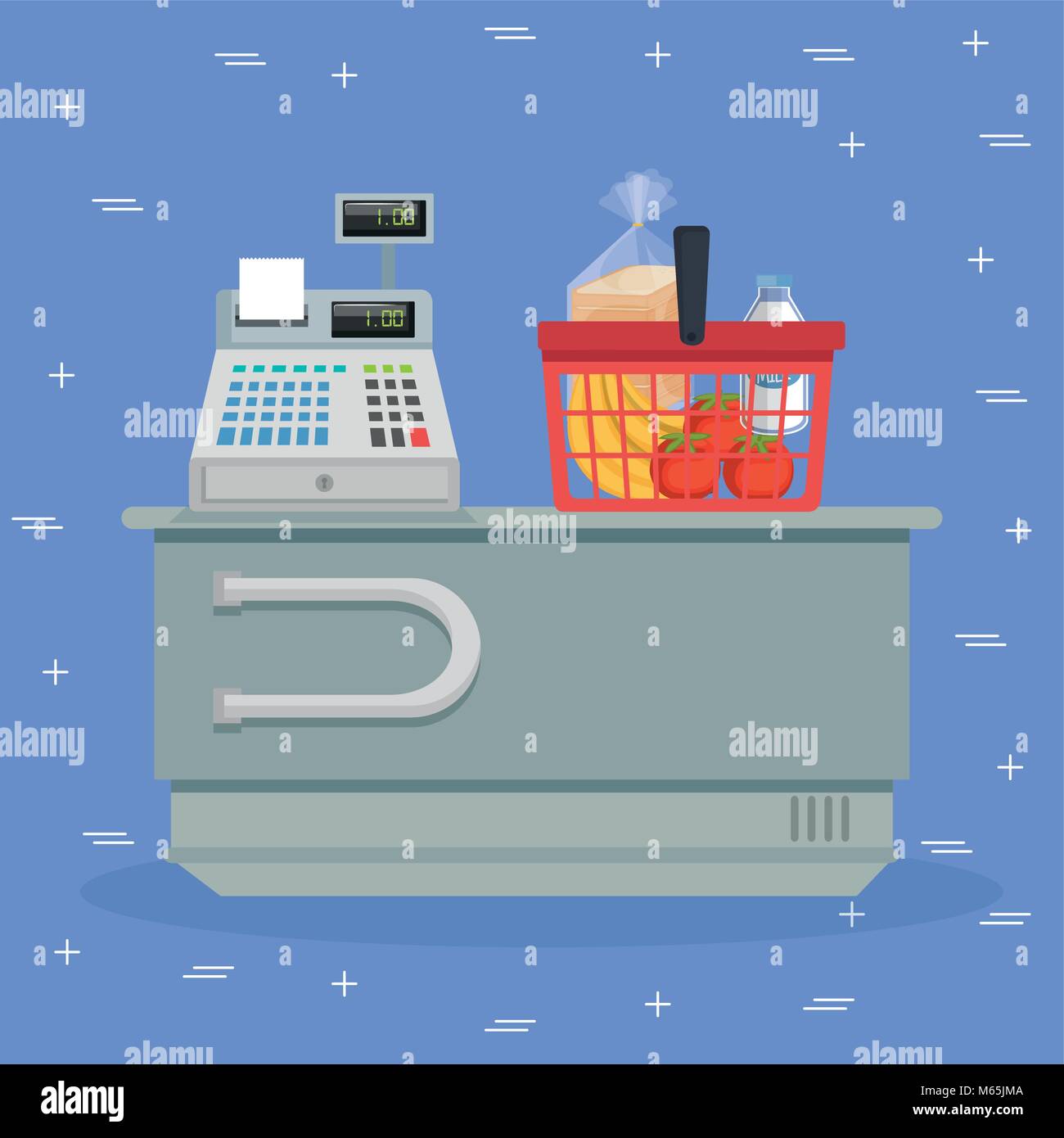 supermarket groceries with register machine Stock Vector Image & Art ...
