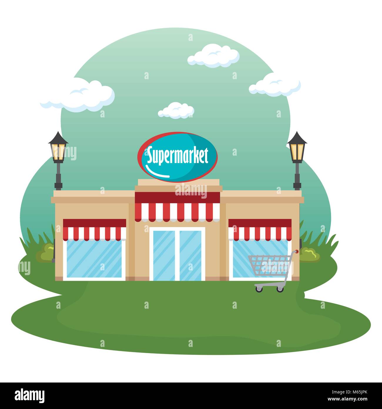 supermarket building scene icon Stock Vector Image & Art - Alamy
