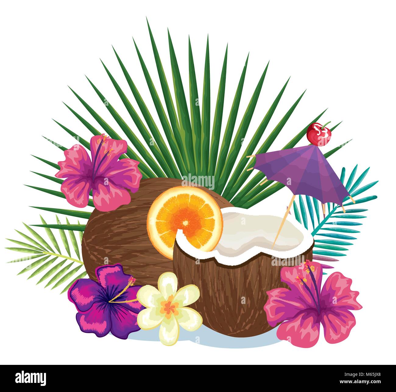 Fresh hawaiian coconut Cut Out Stock Images & Pictures - Alamy