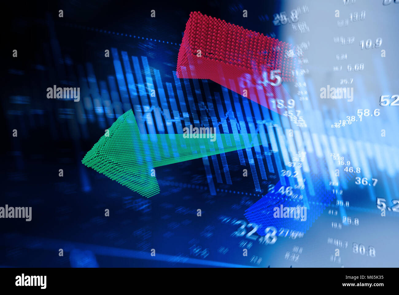 Financial success arrow, stock market analysis, chart statistics ...