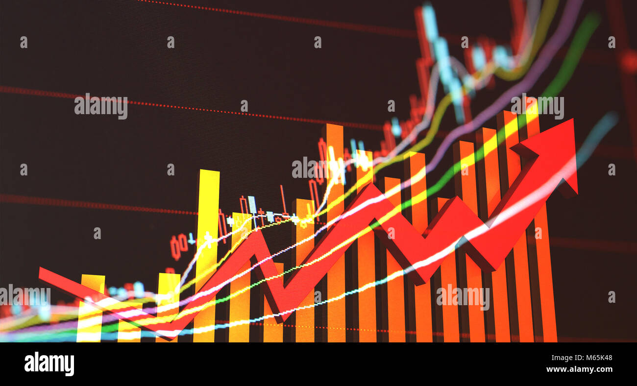 Financial success arrow, stock market analysis, chart statistics ...