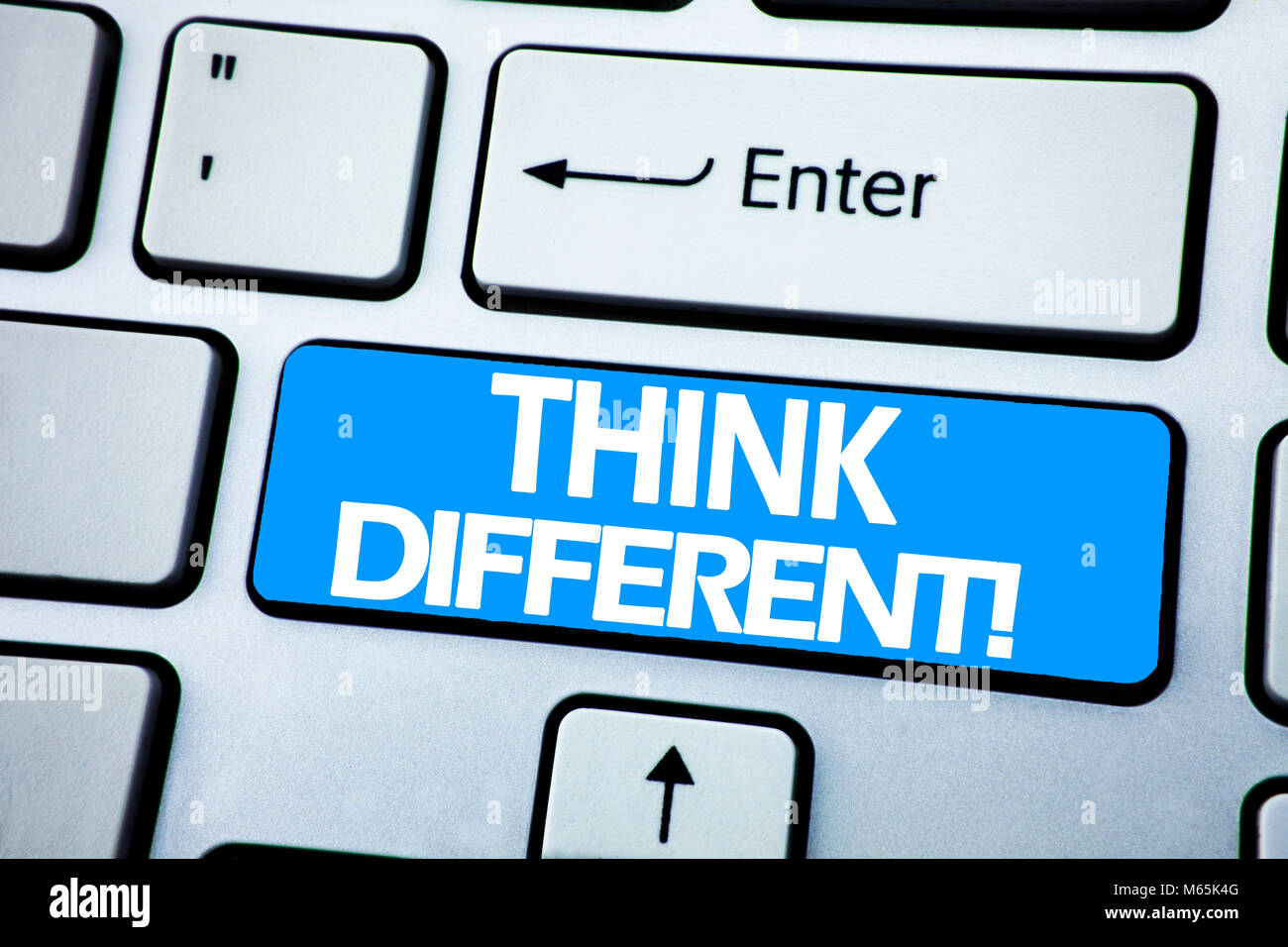 Handwriting Announcement text showing Think Different. Business concept ...