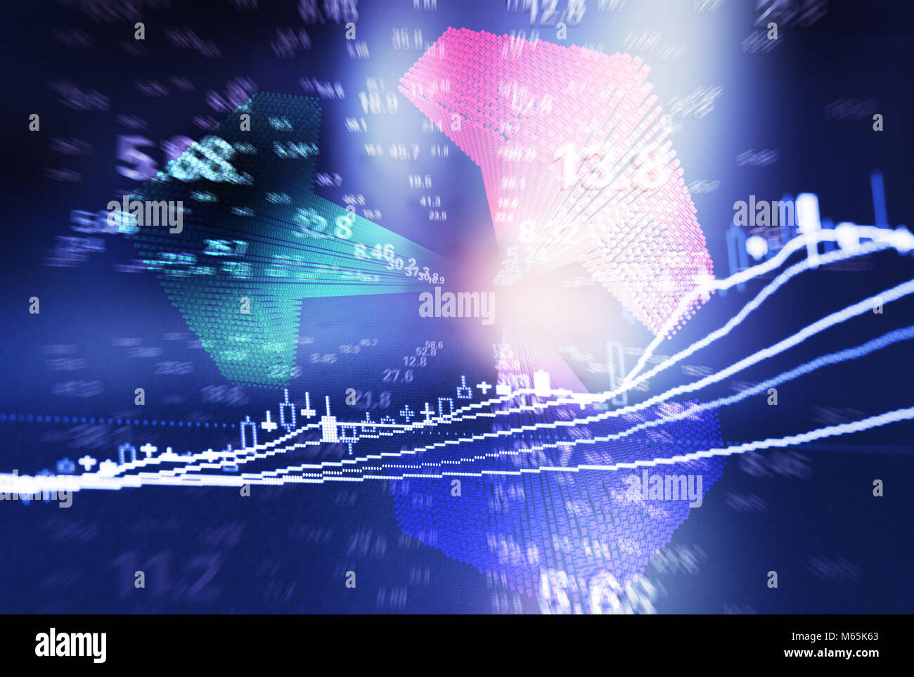 Financial success arrow, stock market analysis, chart statistics ...