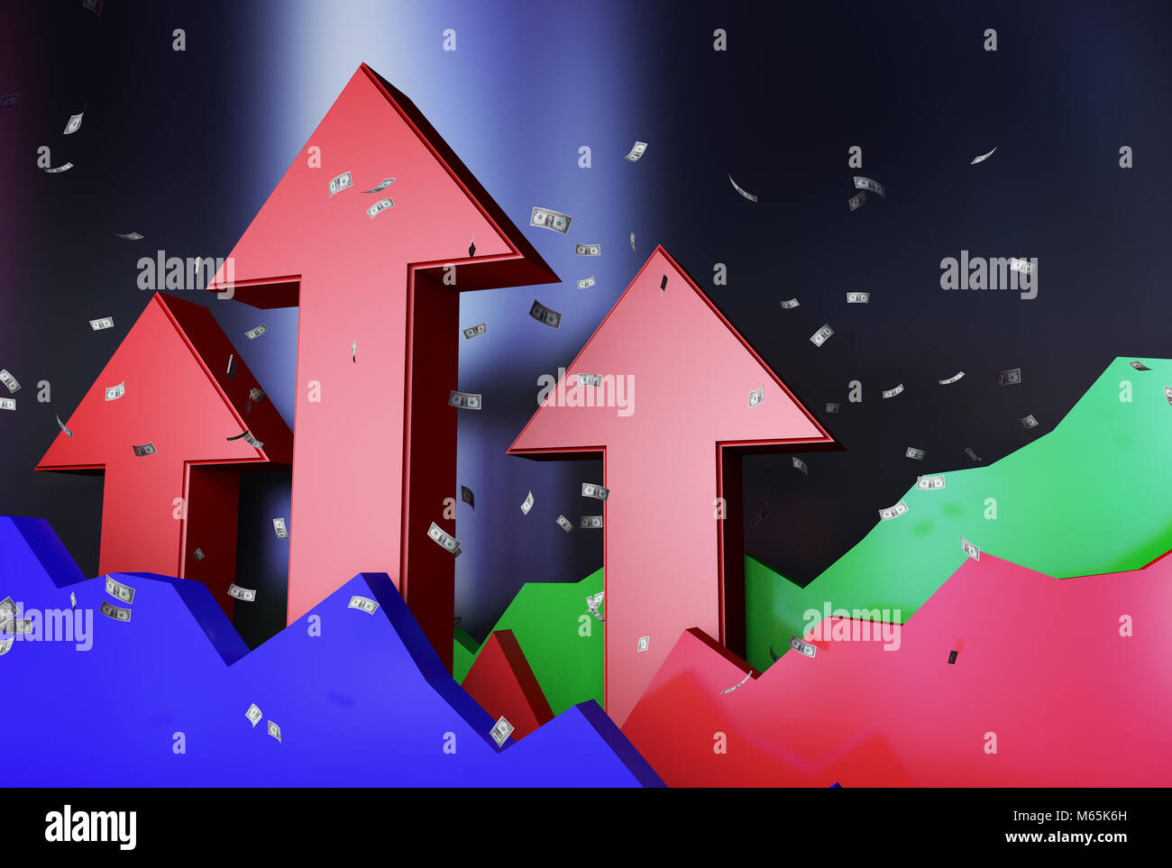 Financial success arrow, stock market analysis, chart statistics ...