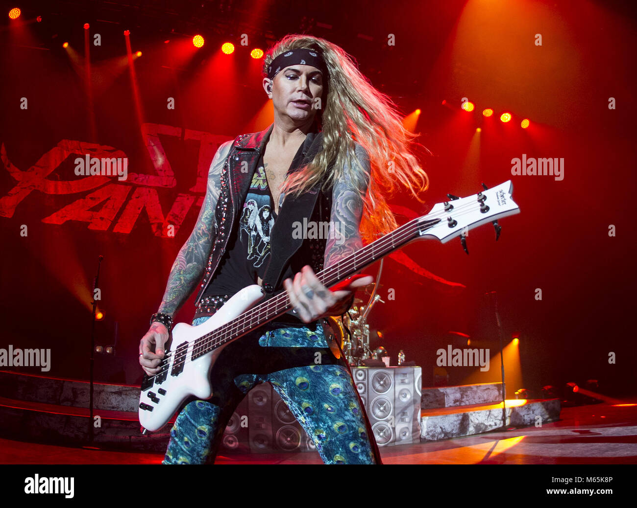 Steel Panther performs at the Hammersmith Apollo as part of the Lower ...