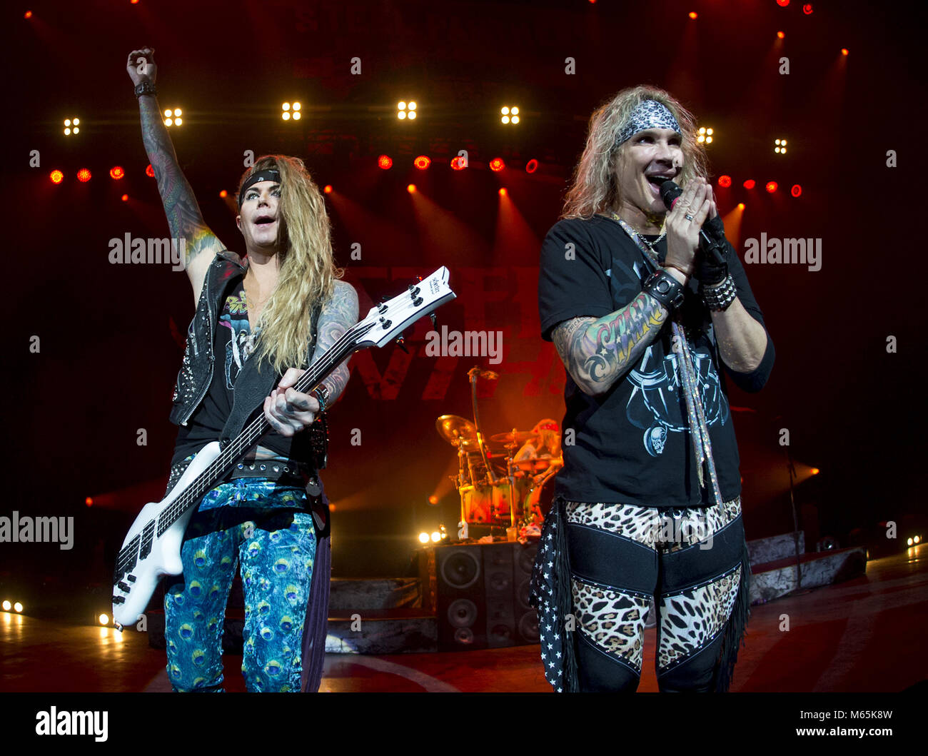Steel Panther performs at the Hammersmith Apollo as part of the Lower ...