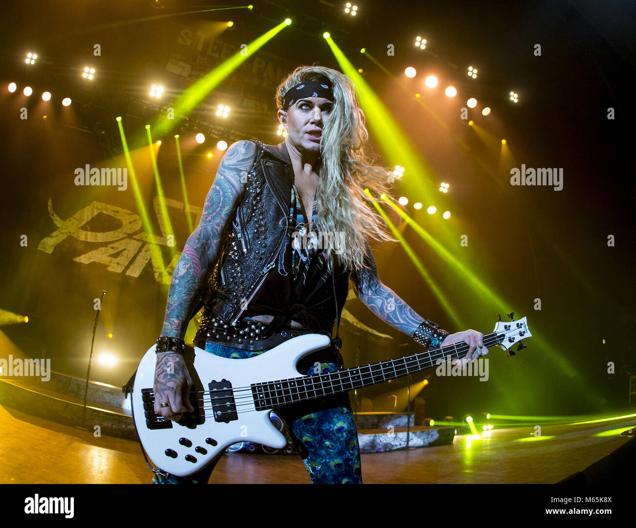 Steel Panther performs at the Hammersmith Apollo as part of the Lower ...