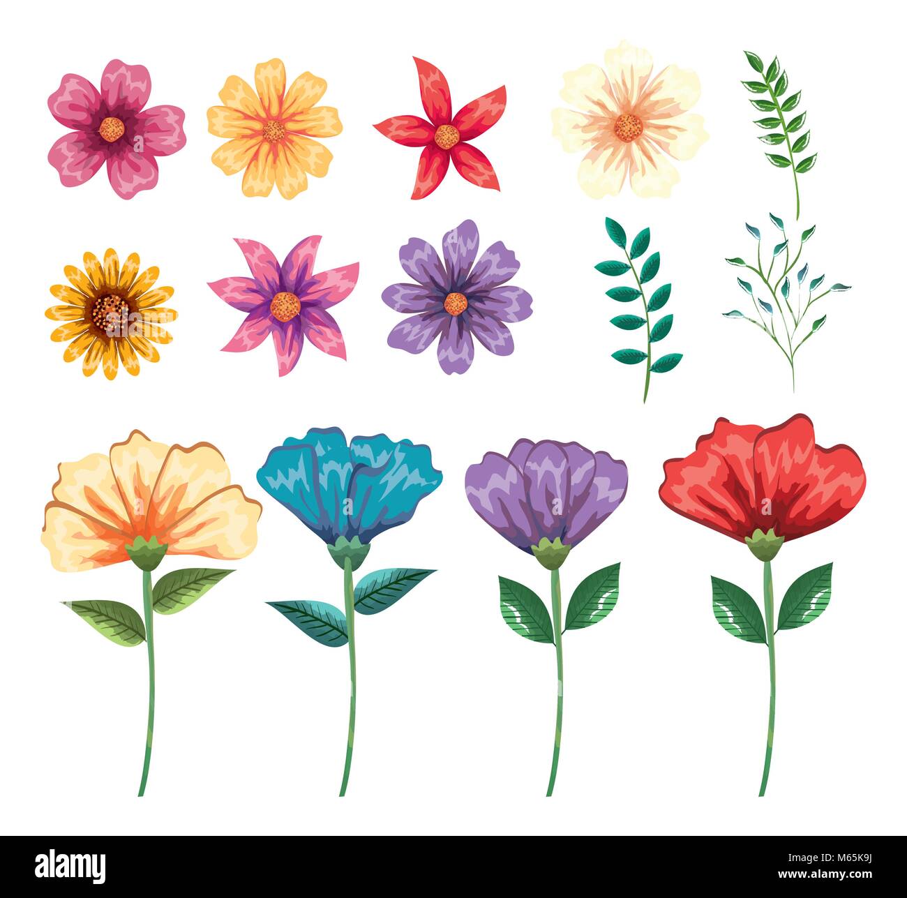 set floral decoration vintage style Stock Vector Image & Art - Alamy