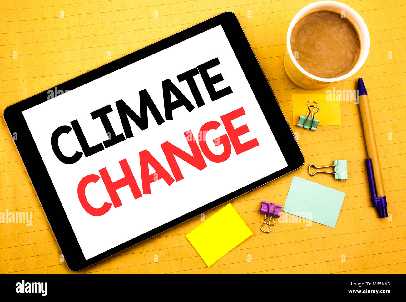 Conceptual hand writing text caption showing Climate Change. Business ...