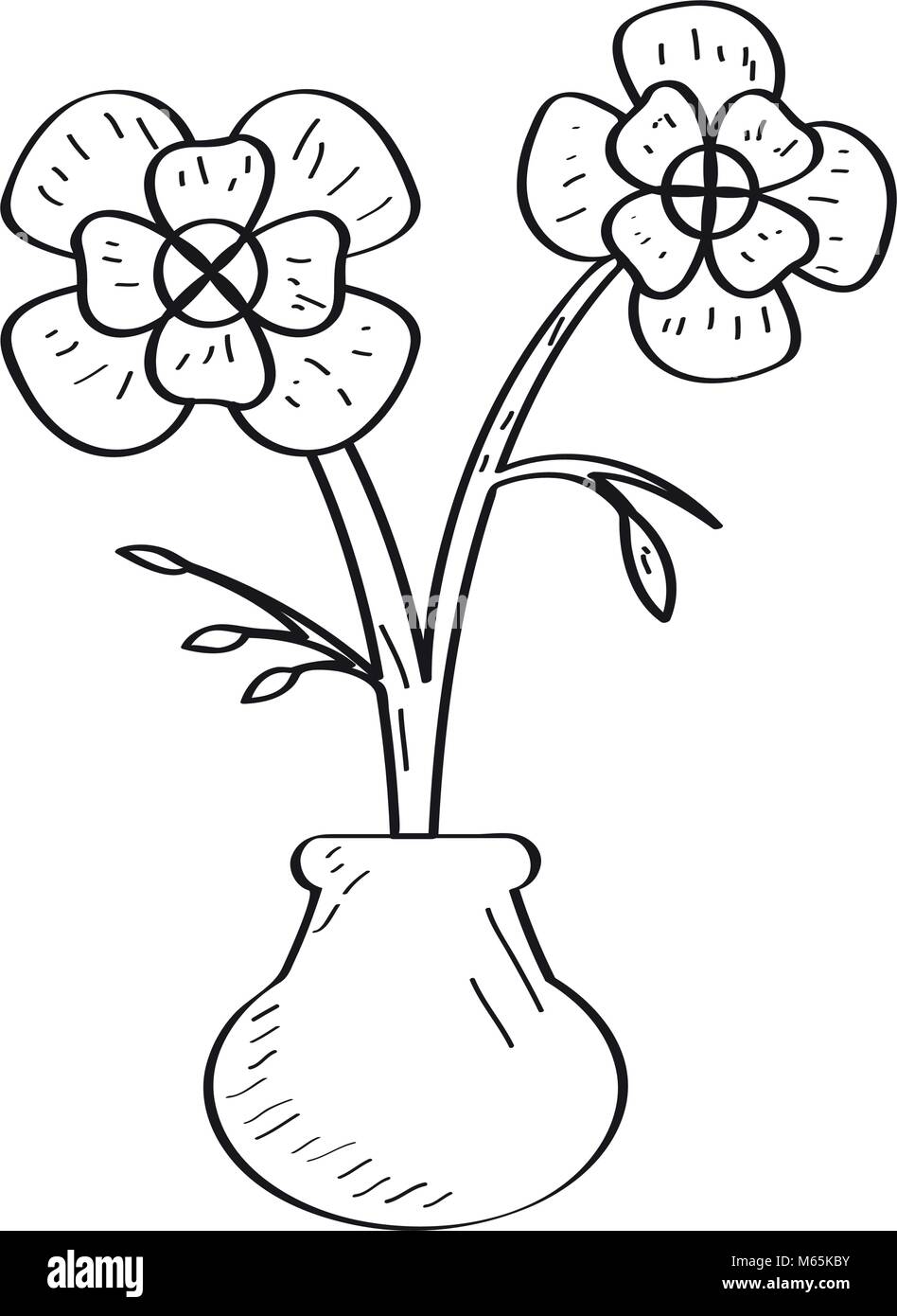 Drawing of a flower. Retro style Stock Vector Image & Art - Alamy