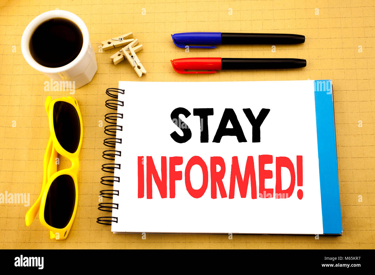 Writing text showing Stay Informed. Business concept for Be Awareness ...