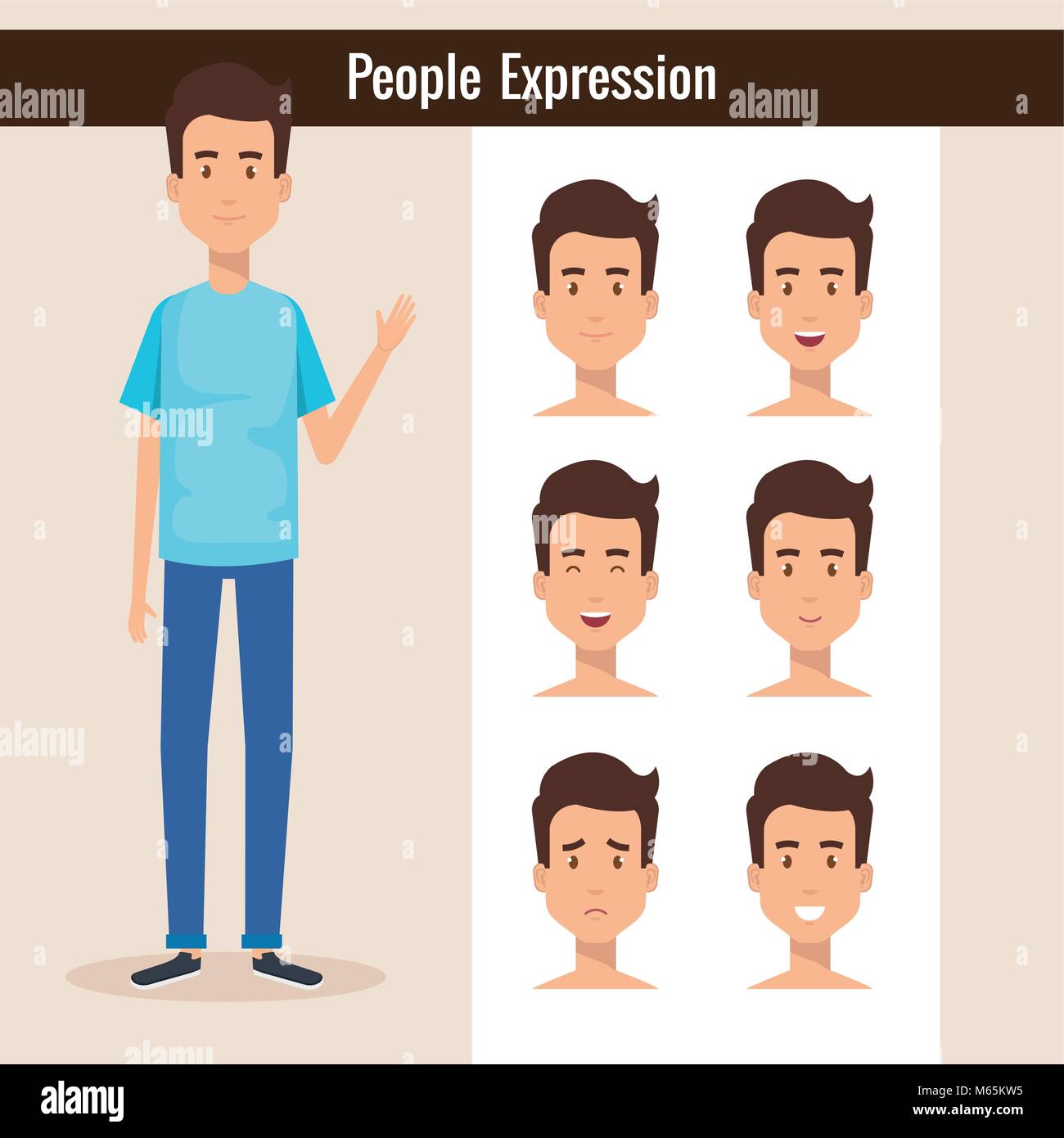 young man with set expression Stock Vector Image & Art - Alamy