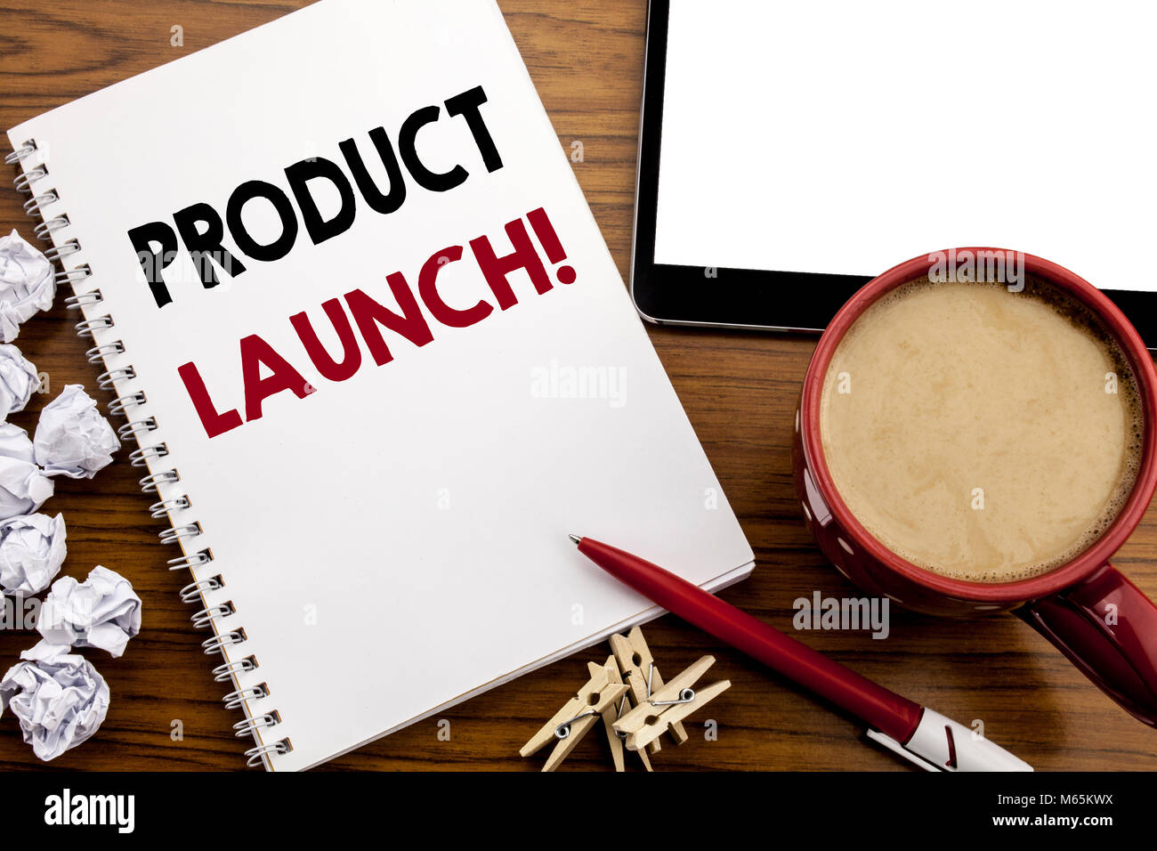 Conceptual hand writing text caption inspiration showing Product Launch ...