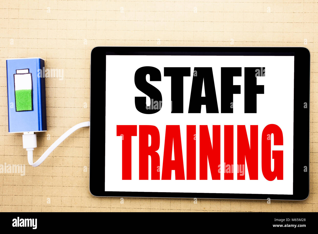 Handwriting Announcement text showing Staff Training. Business concept ...