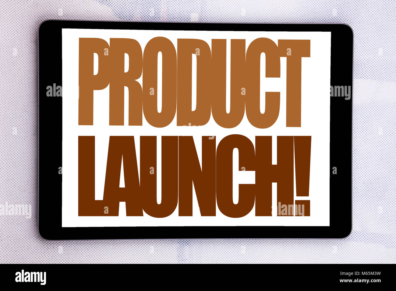 Hand writing text caption inspiration showing Product Launch. Business ...