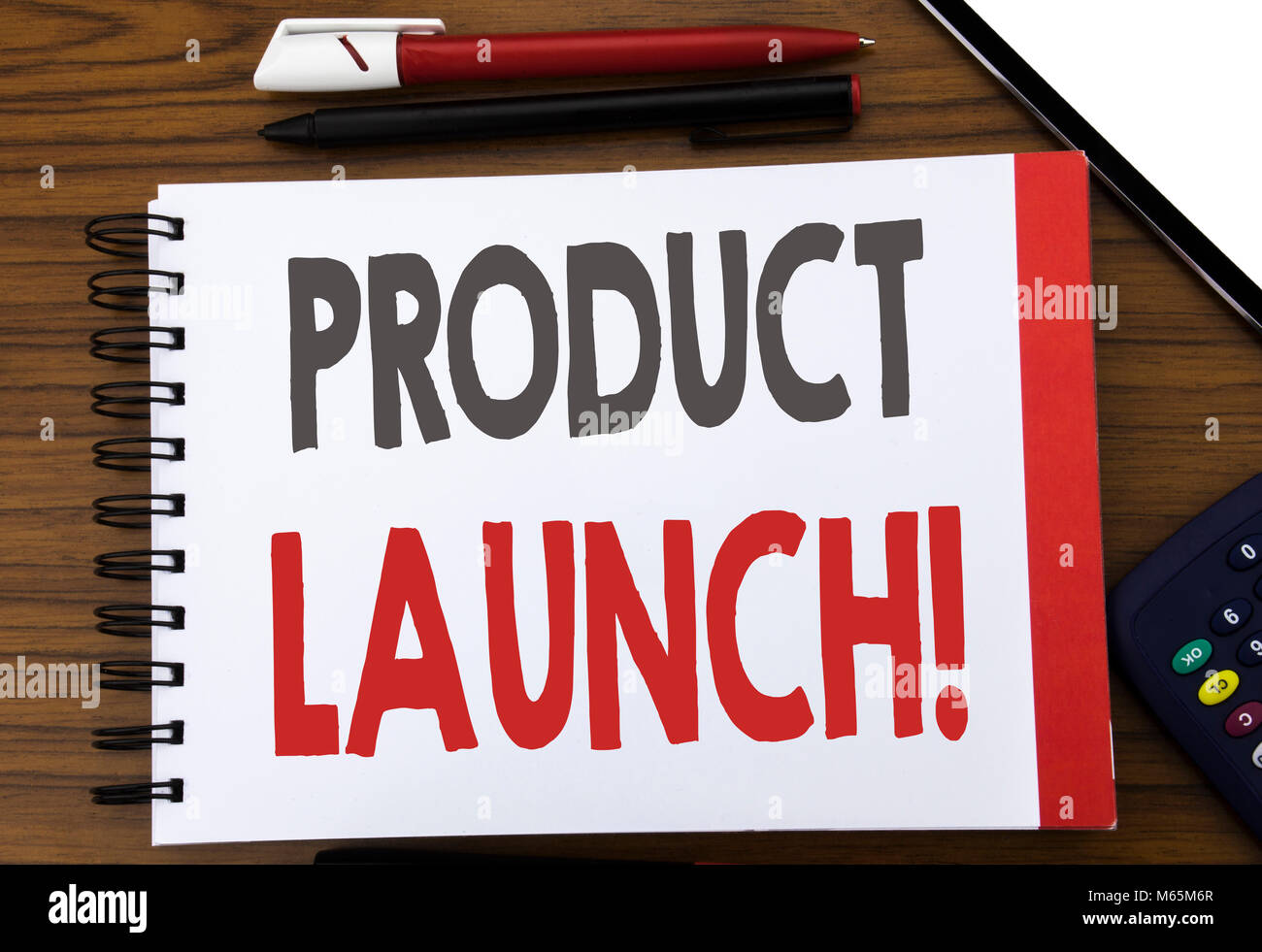 Handwritten text showing Product Launch. Business concept writing for ...