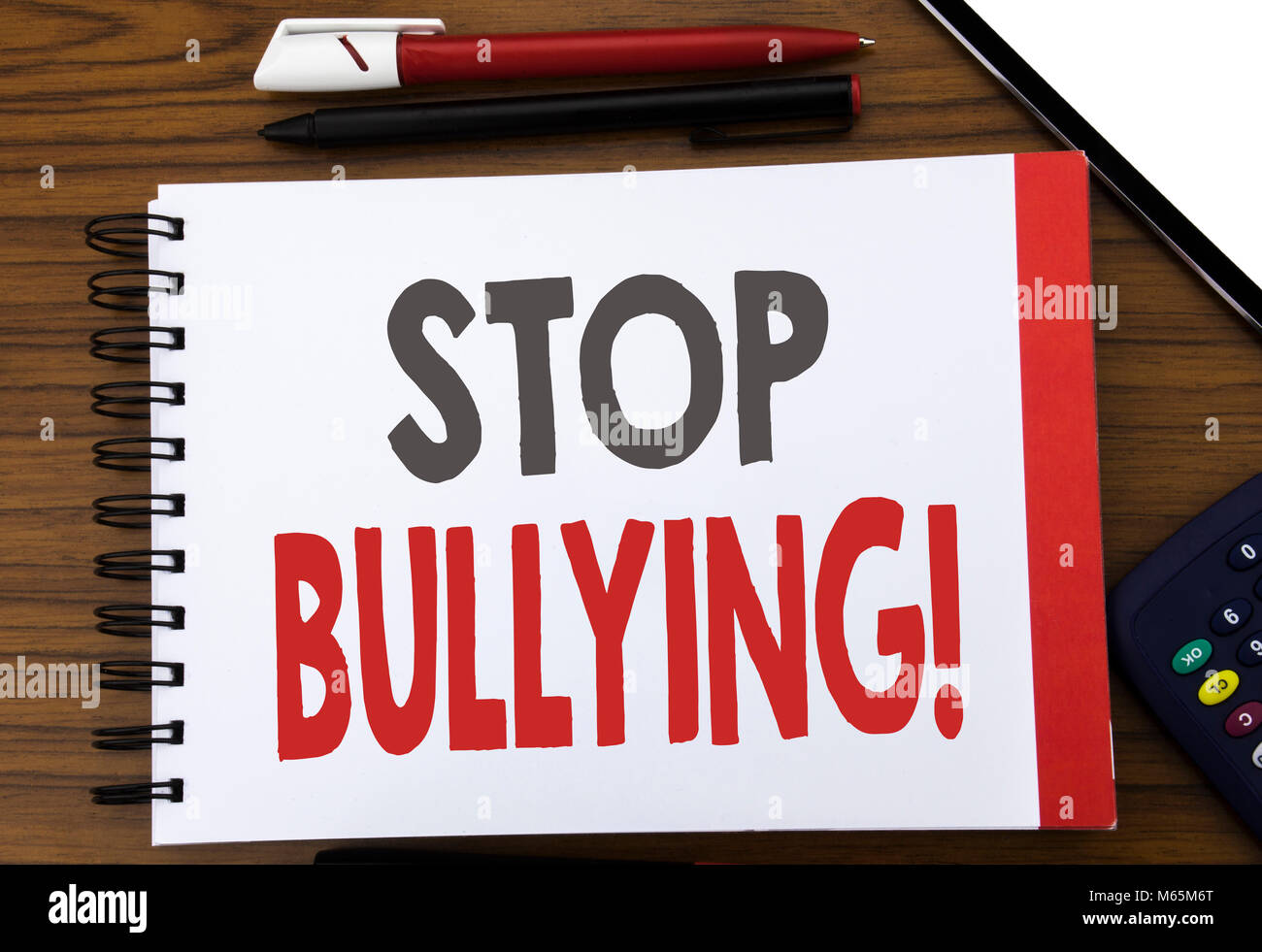 Handwritten text showing Stop Bullying. Business concept writing for ...