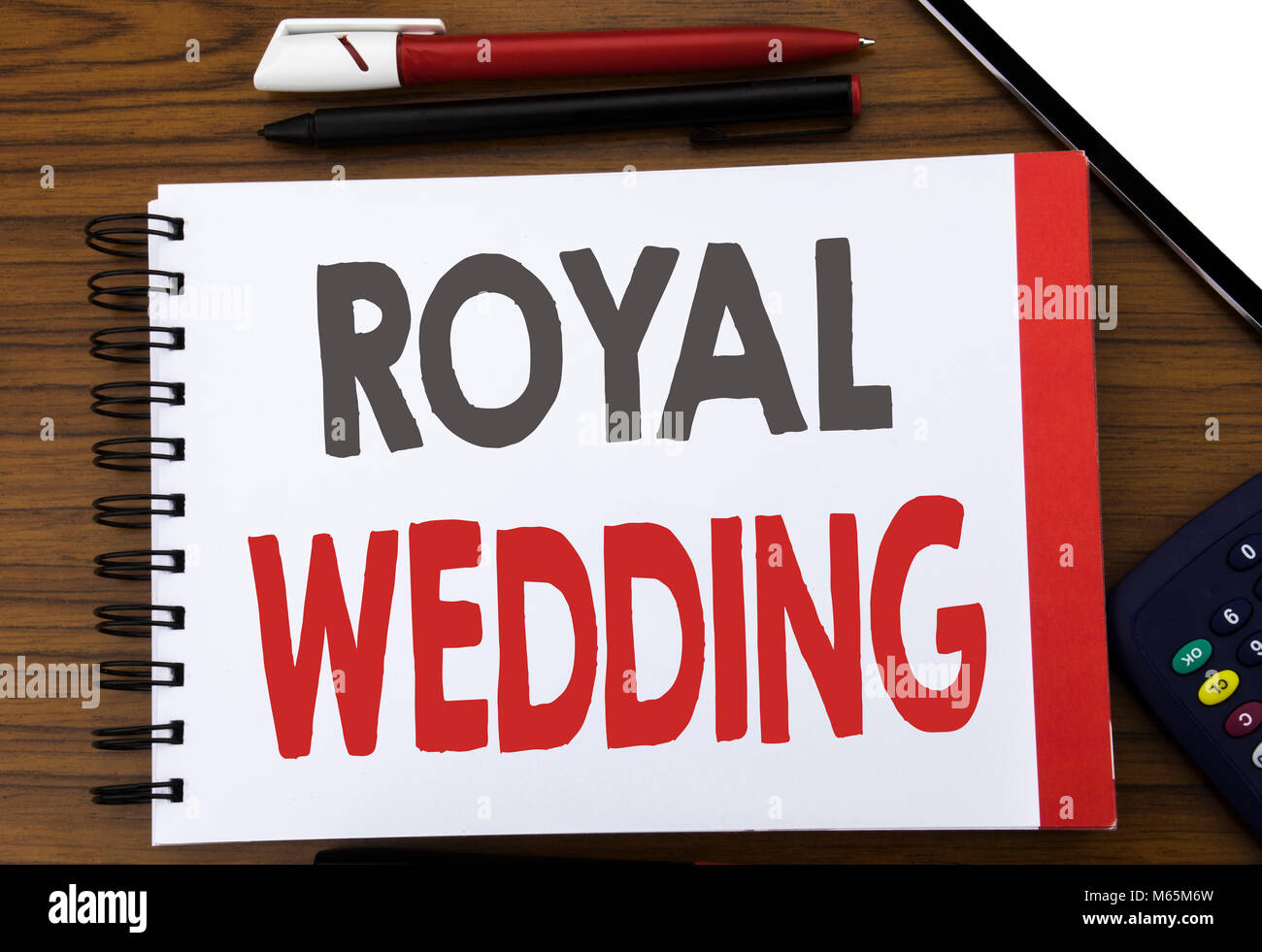 Handwritten text showing Royal Wedding. Business concept writing for ...