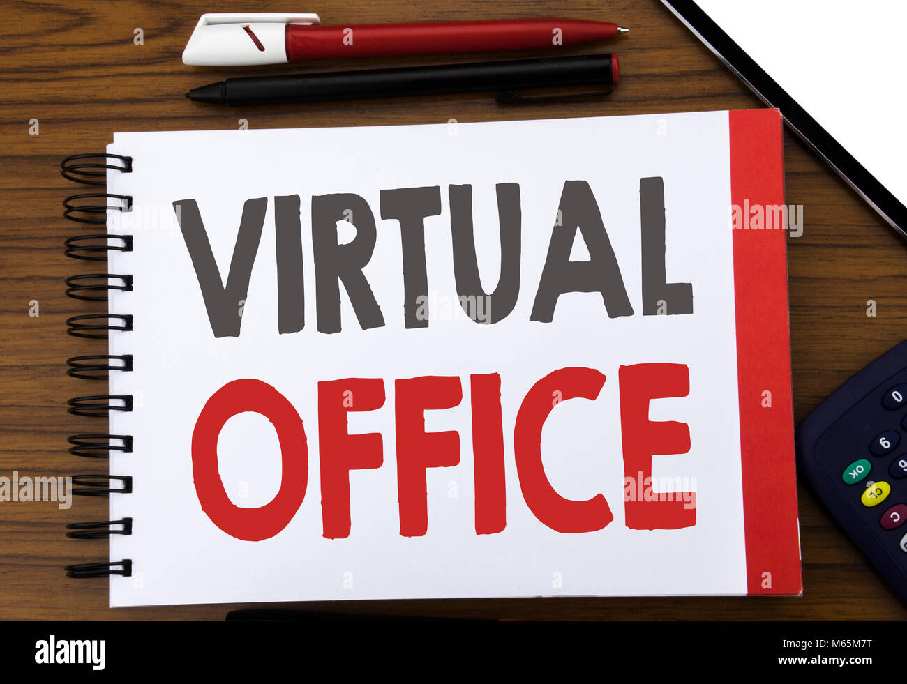 Handwritten text showing Virtual Office. Business concept writing for ...