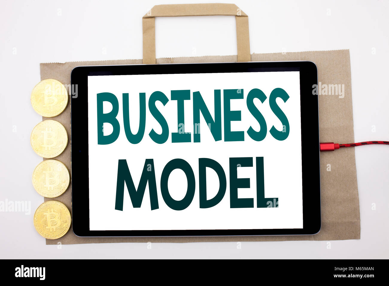 Handwritten text showing Business Model. Business concept writing for ...