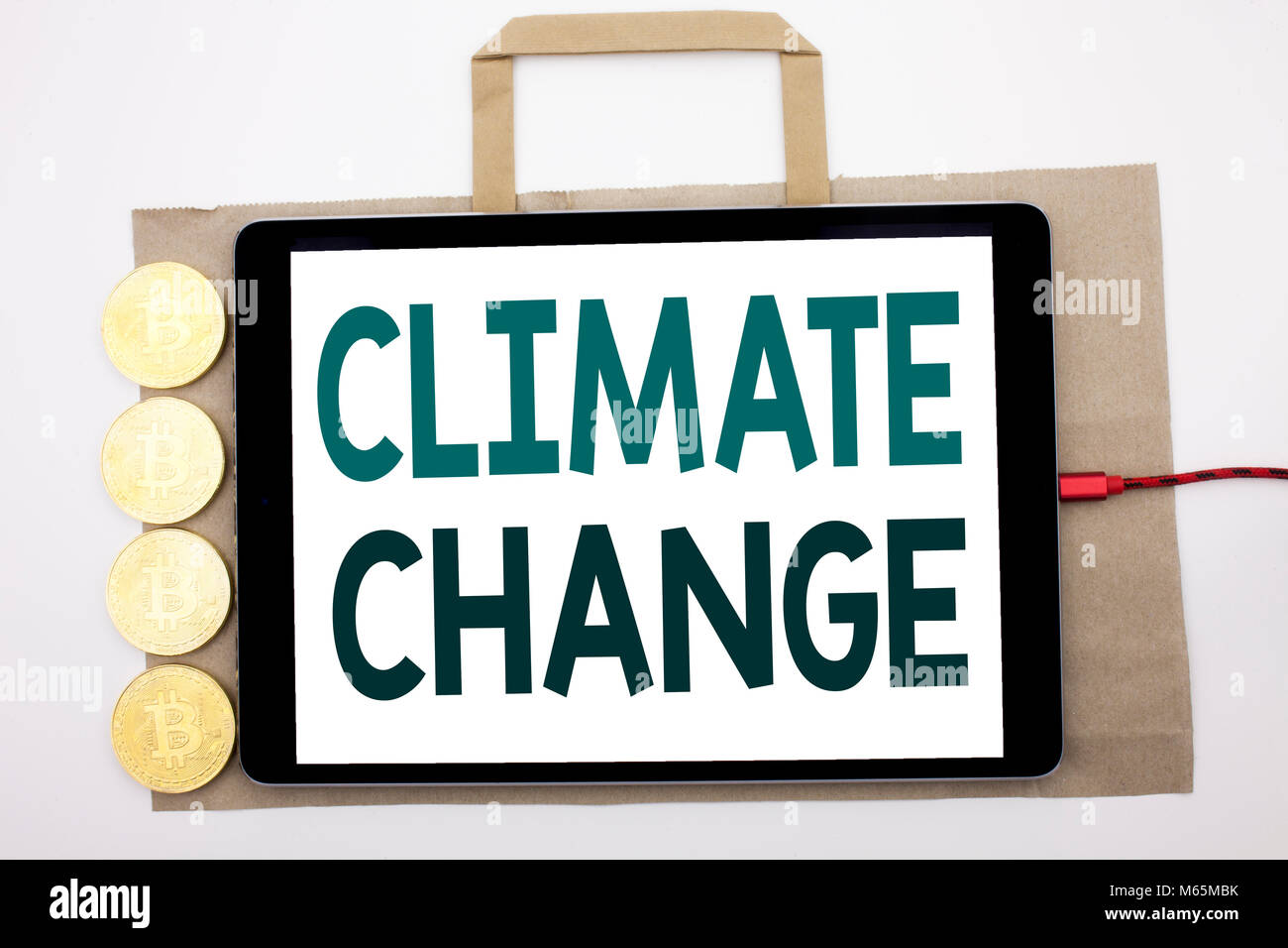 Handwritten text showing Climate Change. Business concept writing for ...