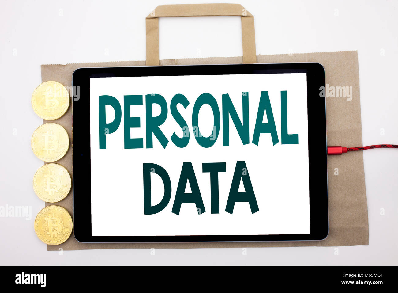 Handwritten text showing Personal Data. Business concept writing for ...