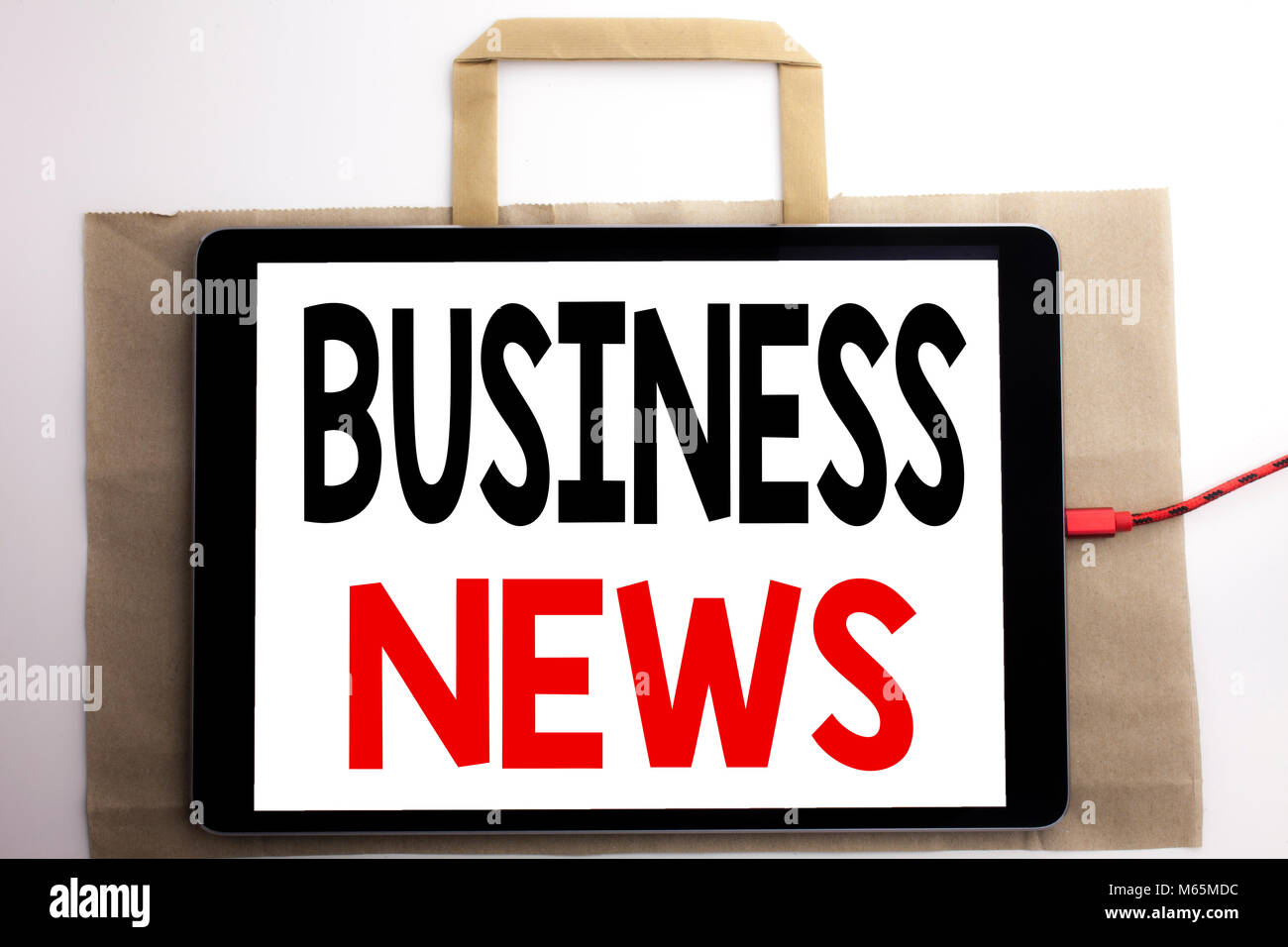 Handwriting Announcement text showing Business News. Business concept ...