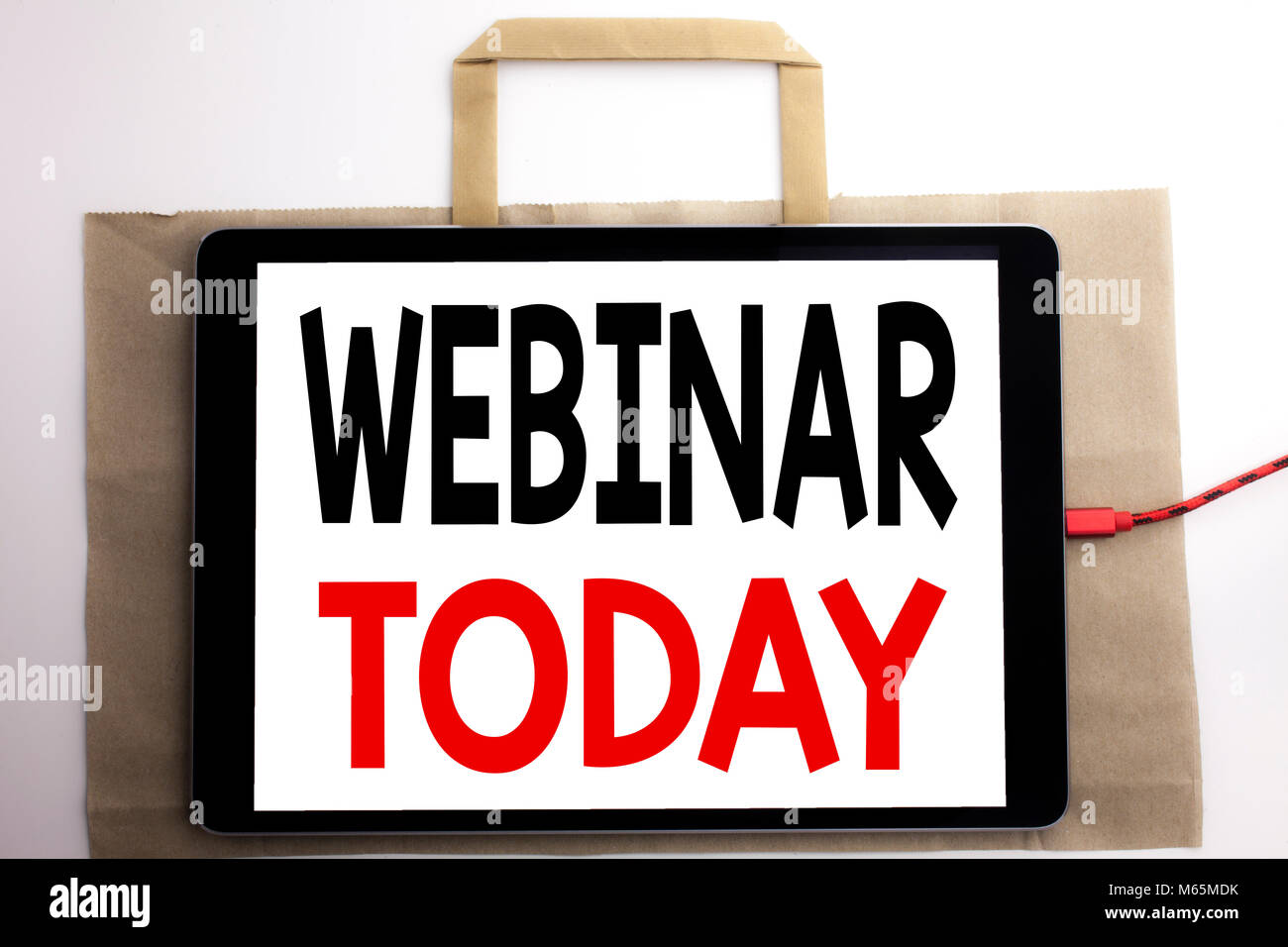 Handwriting Announcement text showing Webinar Today. Business concept ...